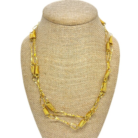 Vintage | Jewelry | Vintage Artisan Crafted Gold Tone Loop Wire Wrap ...